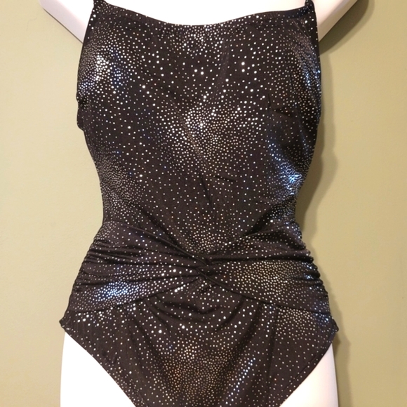 Jennifer Kay | Swim | Jennifer Kay Black With Silver Sparkle Swimsuit ...